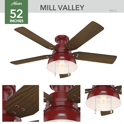 Hunter Landsdowne Ceiling Fan 5 Blade 52 In | Shelly Lighting