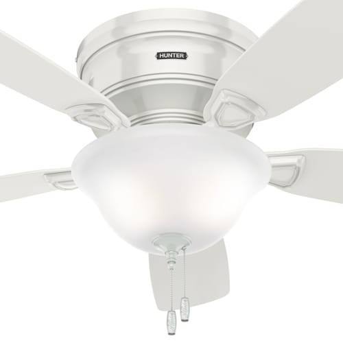 Hunter 48 In Low Profile Plus White Ceiling Fan With Light Kit | Shelly ...